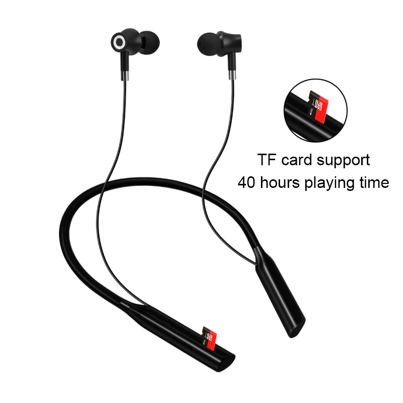 Bluetooth neck band sport earphones, support to play music from TF card ...