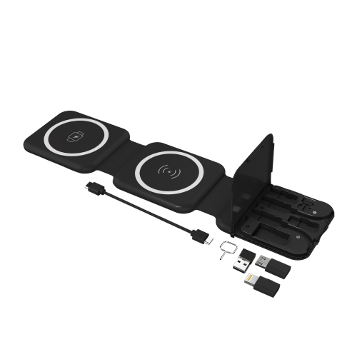 15W output 10 in1 wireless charger with Magnet & 6-in-1 USB charging ...