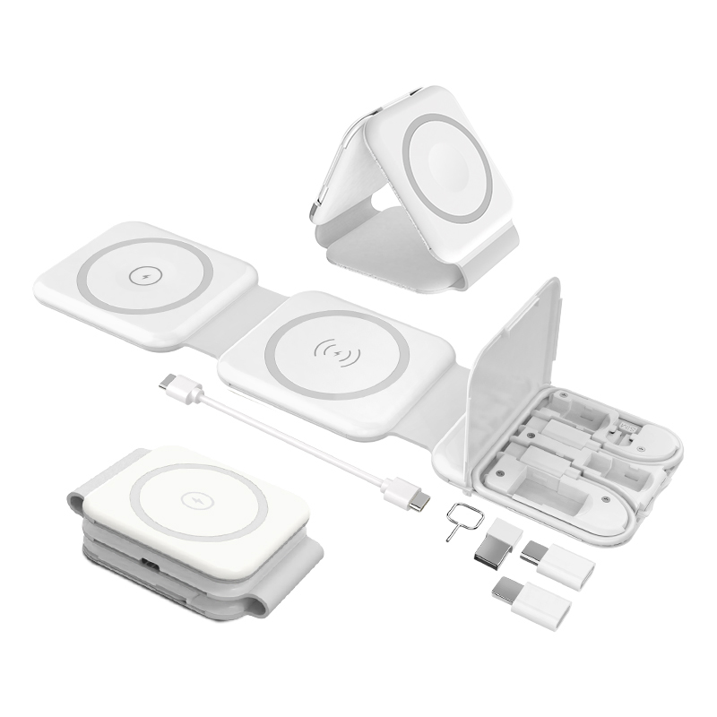 15W output 10 in1 wireless charger with Magnet & 6-in-1 USB charging ...